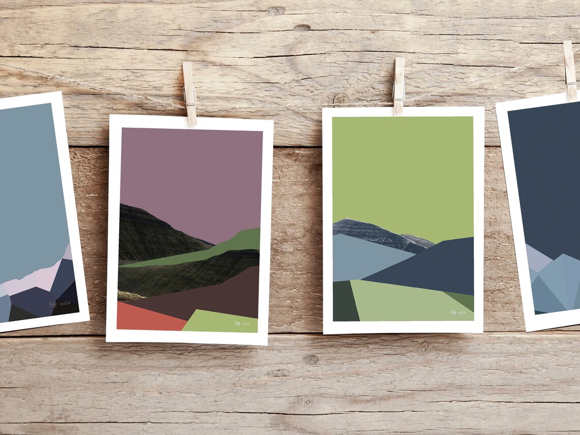 Mountain Cards Bundle Set Original Pack de 4 - Etsy España