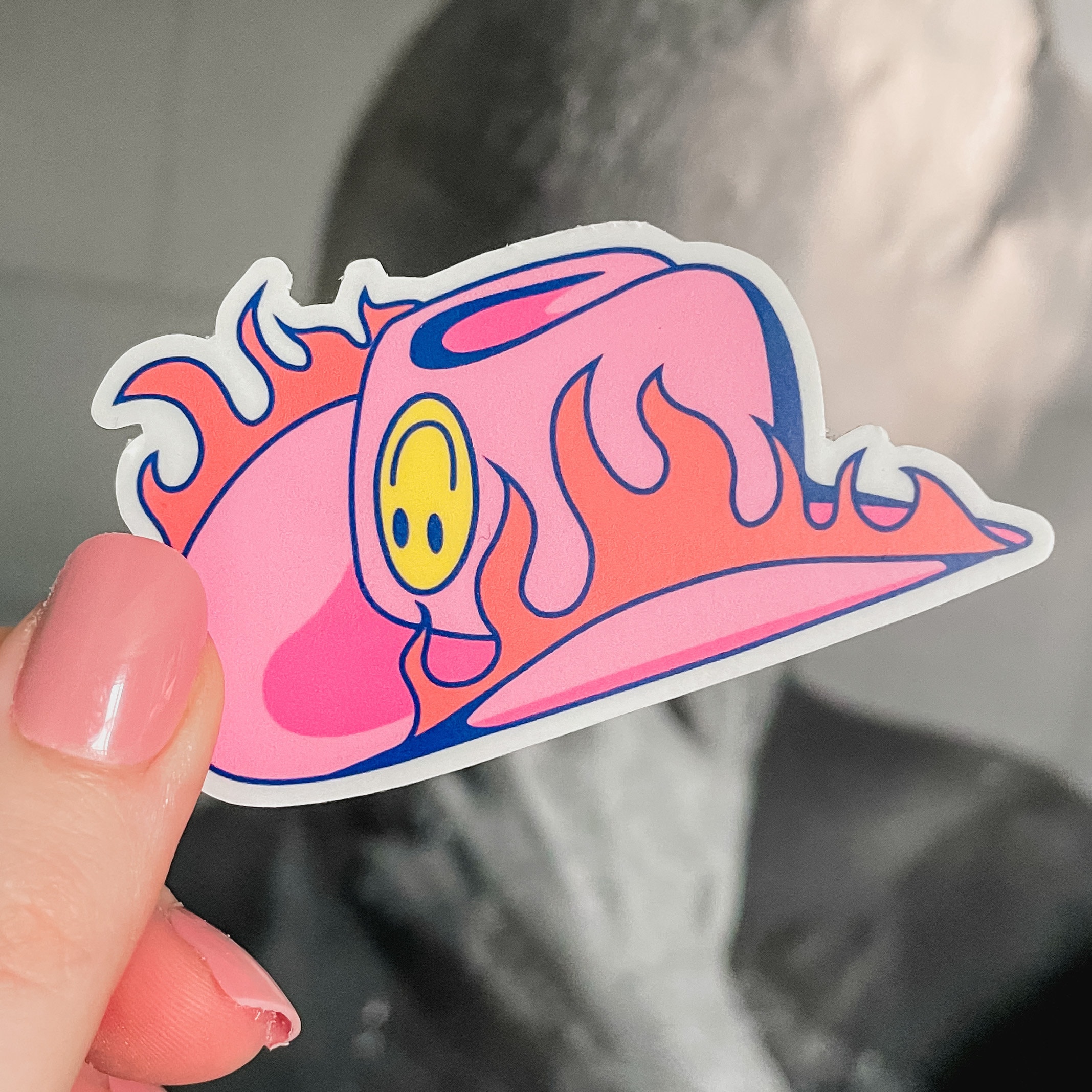 Flaming Cowboy Hat Retro Vintage Inspired Aesthetic Sticker - Etsy