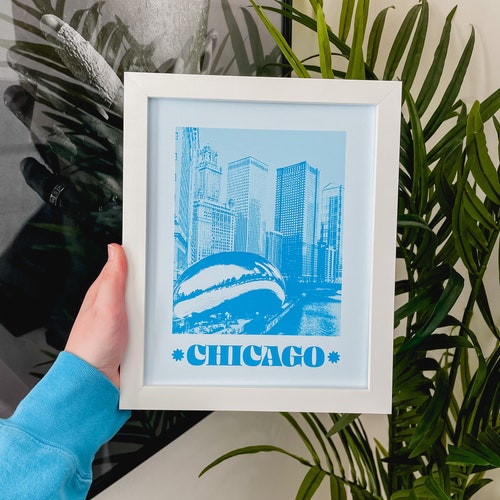 Chicago Art Print Old Chicago Sign Subway Wall Art Black and - Etsy