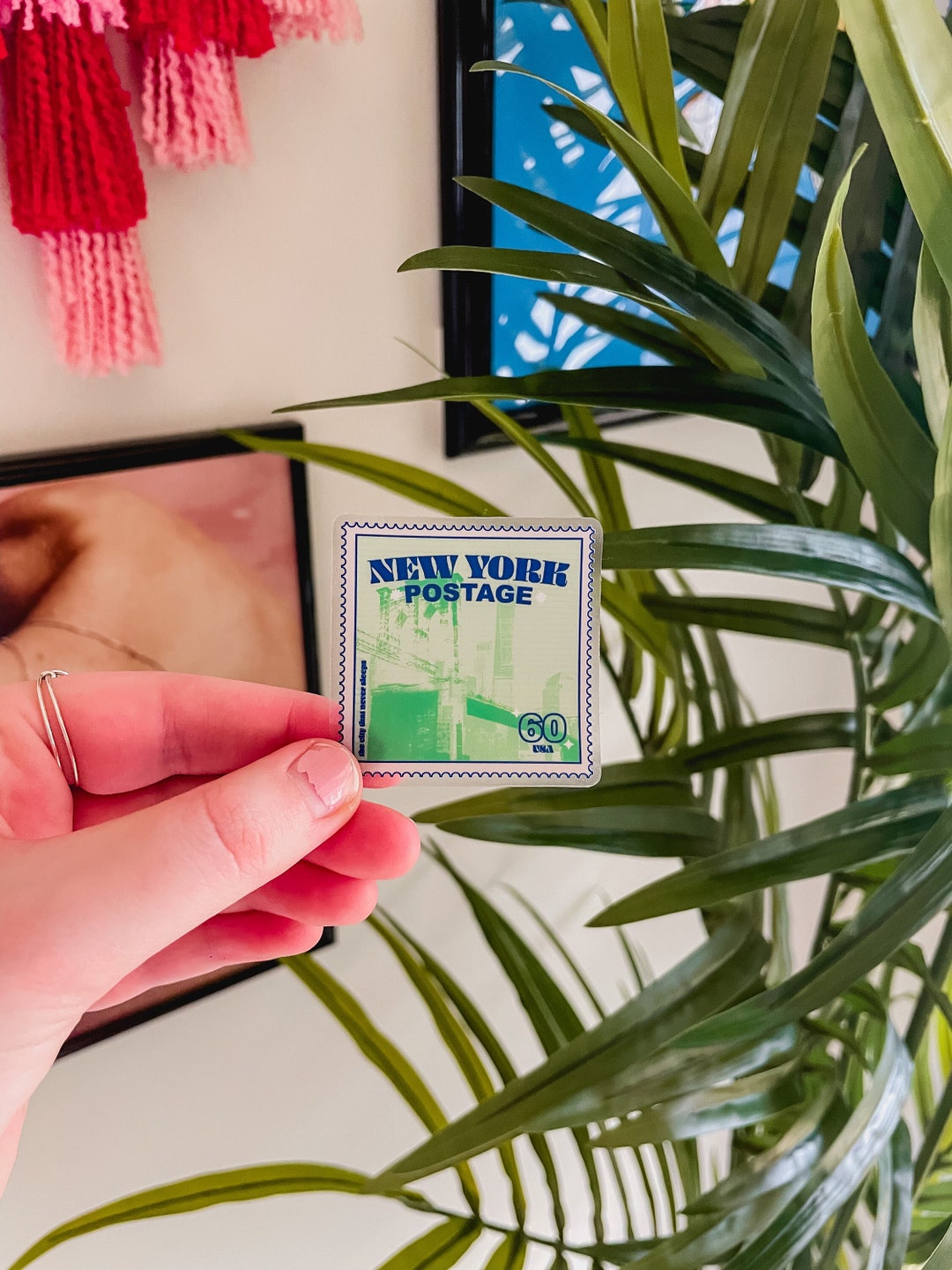 New York City Vintage Postage Stamp Vinyl Waterproof Sticker - Etsy