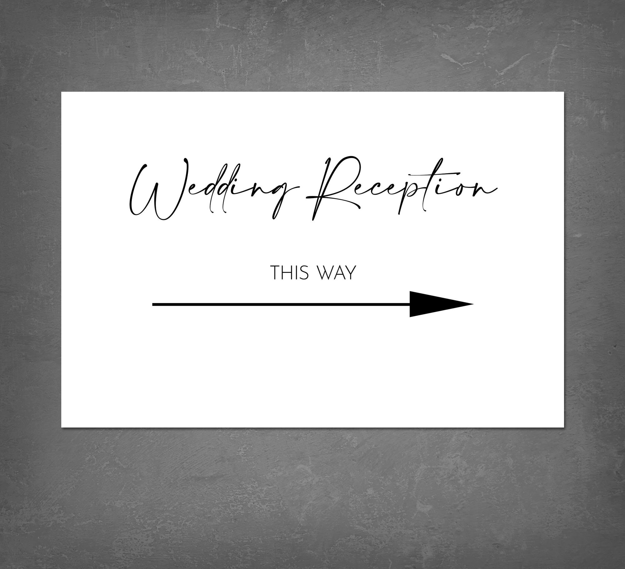 Wedding Reception Direction Sign, Arrow Decor (digital Download) - Etsy