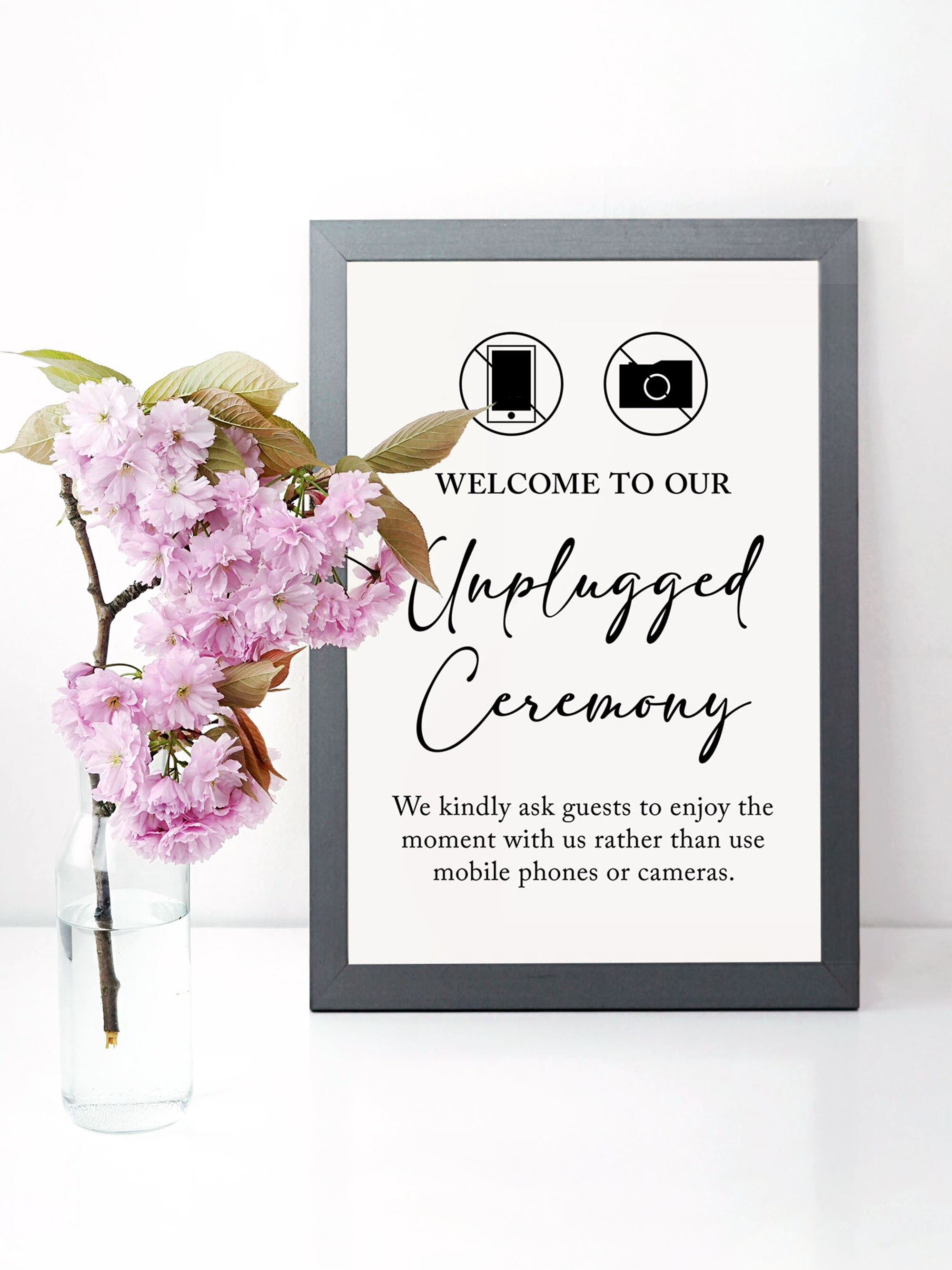 Unplugged Ceremony Sign. Printable Unplugged Wedding Sign in a Modern ...