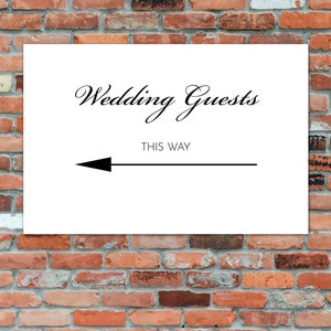 Wedding Guests Direction Sign, Printable Arrow (digital Download) - Etsy