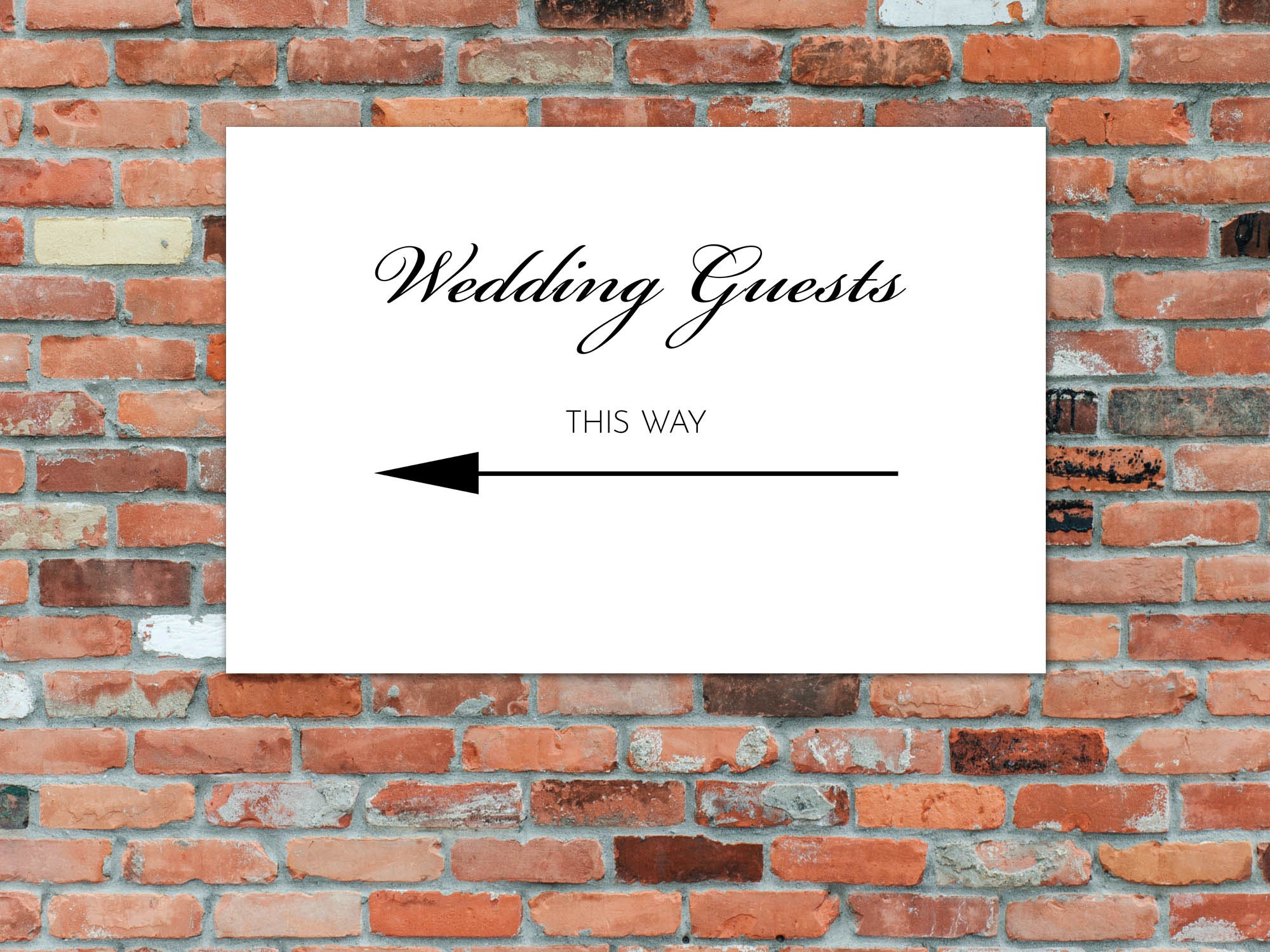 Printable Wedding Guests Direction Sign, Digital Files to Print ...