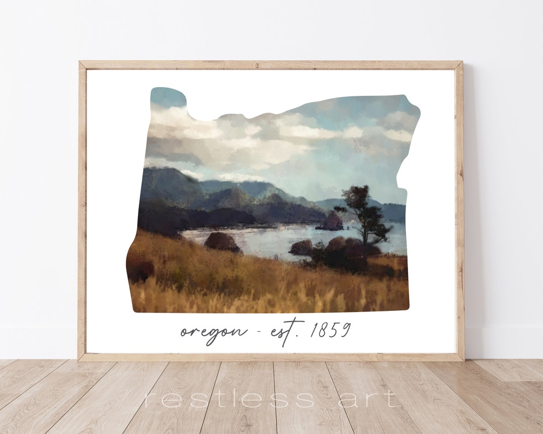Oregon Art Print | State Art, Landscape Art, USA Art, Oregon Landscape ...