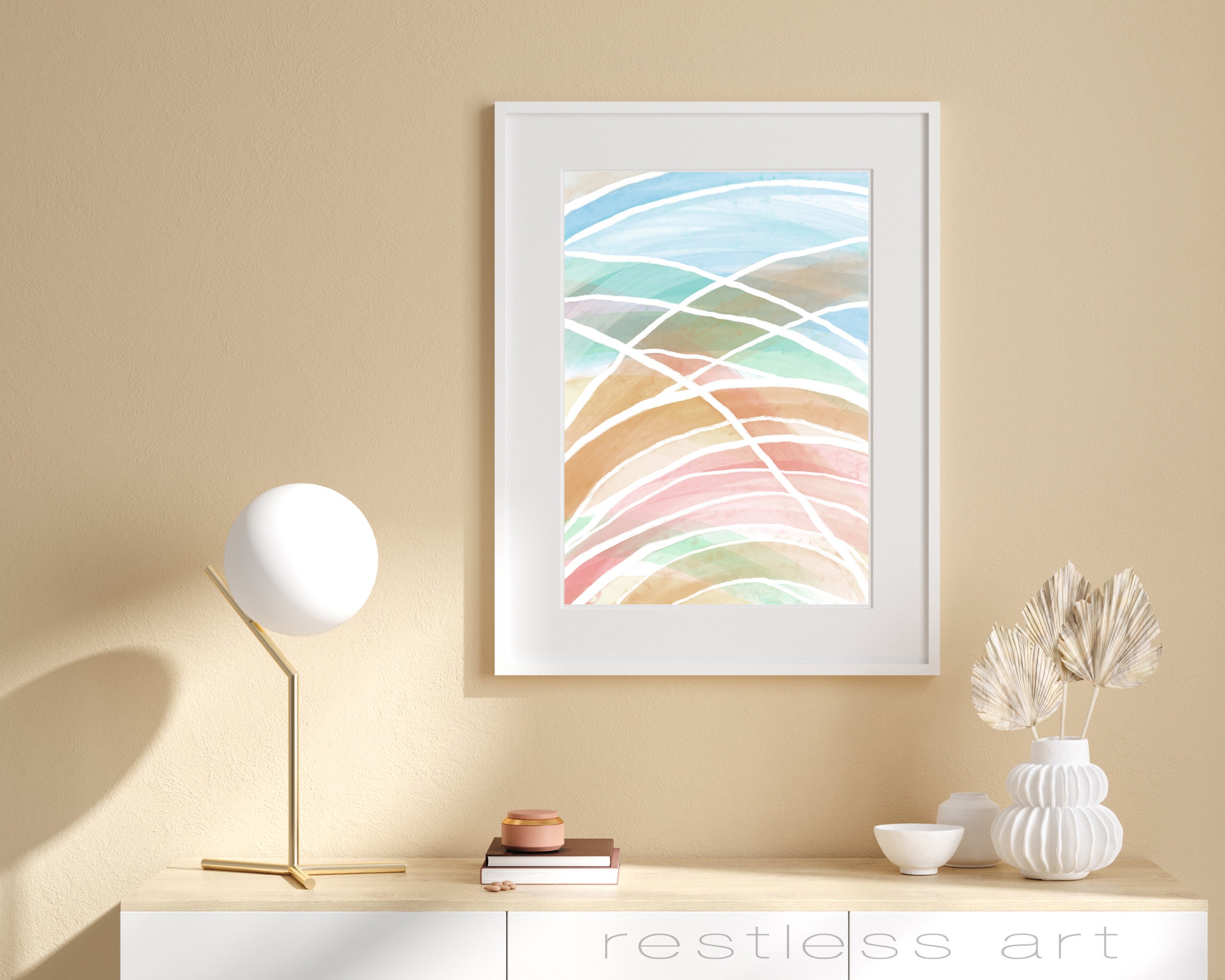 Printable Art | Digital Download | 'beach Umbrellas' Abstract Art Print ...