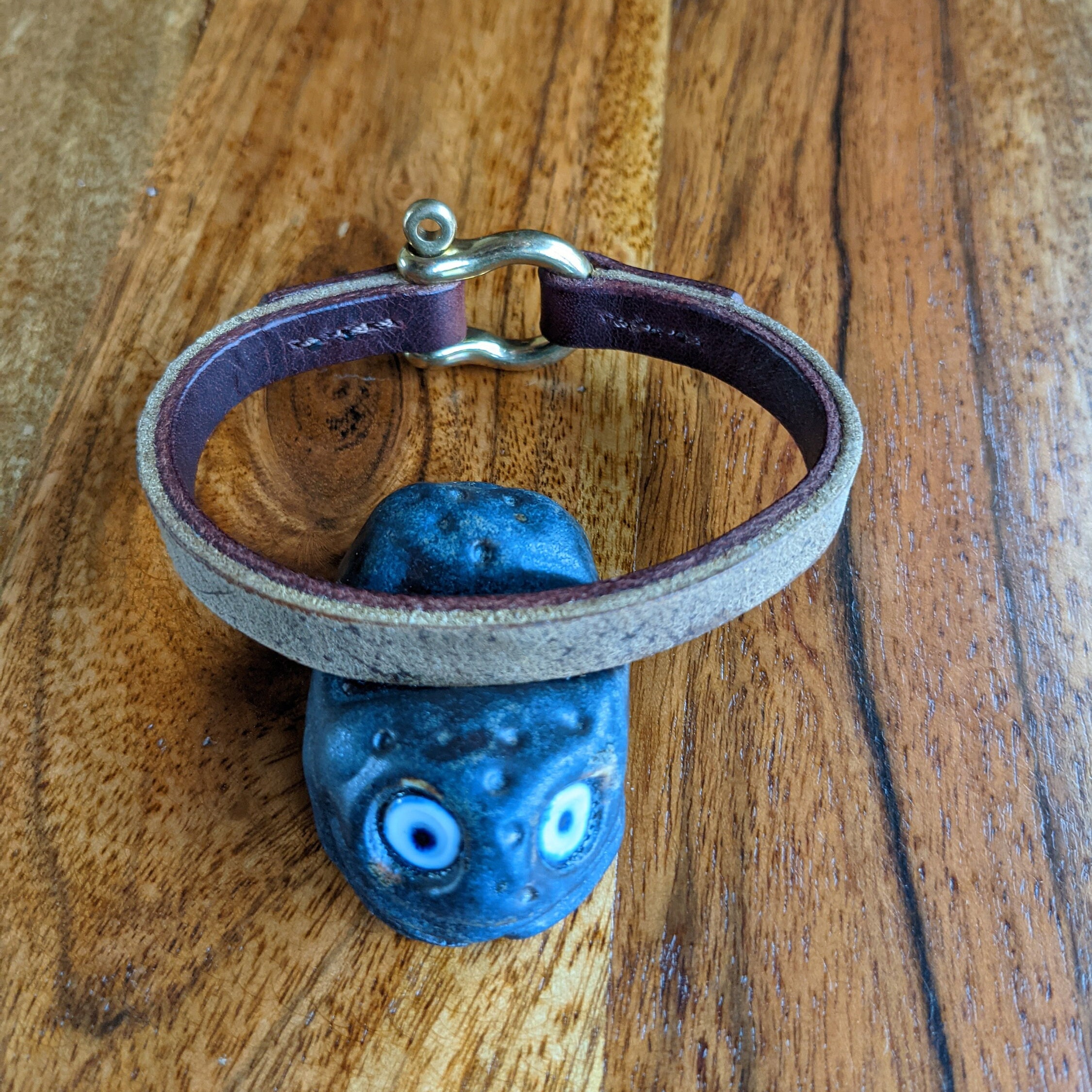 Leather Shackle Bracelet - Etsy