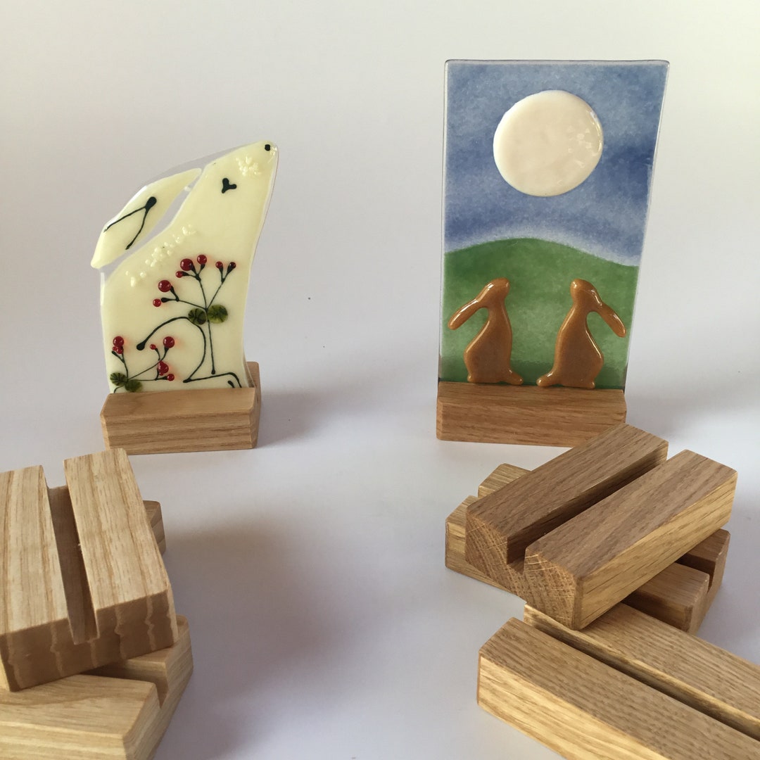 Oak Art Glass Stand: Fused Glass Display, 8cm - Etsy