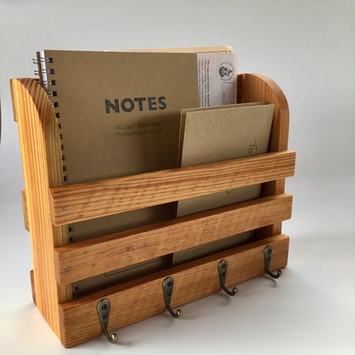 Wooden Letter Rack Rustic Wooden Letter Rack Mail Holder | Etsy UK