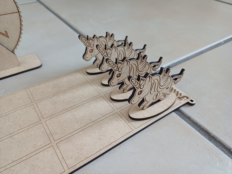 Unicorn Racing Board Game Laser Cut Svg Template Glowforge Gift Dxf ...