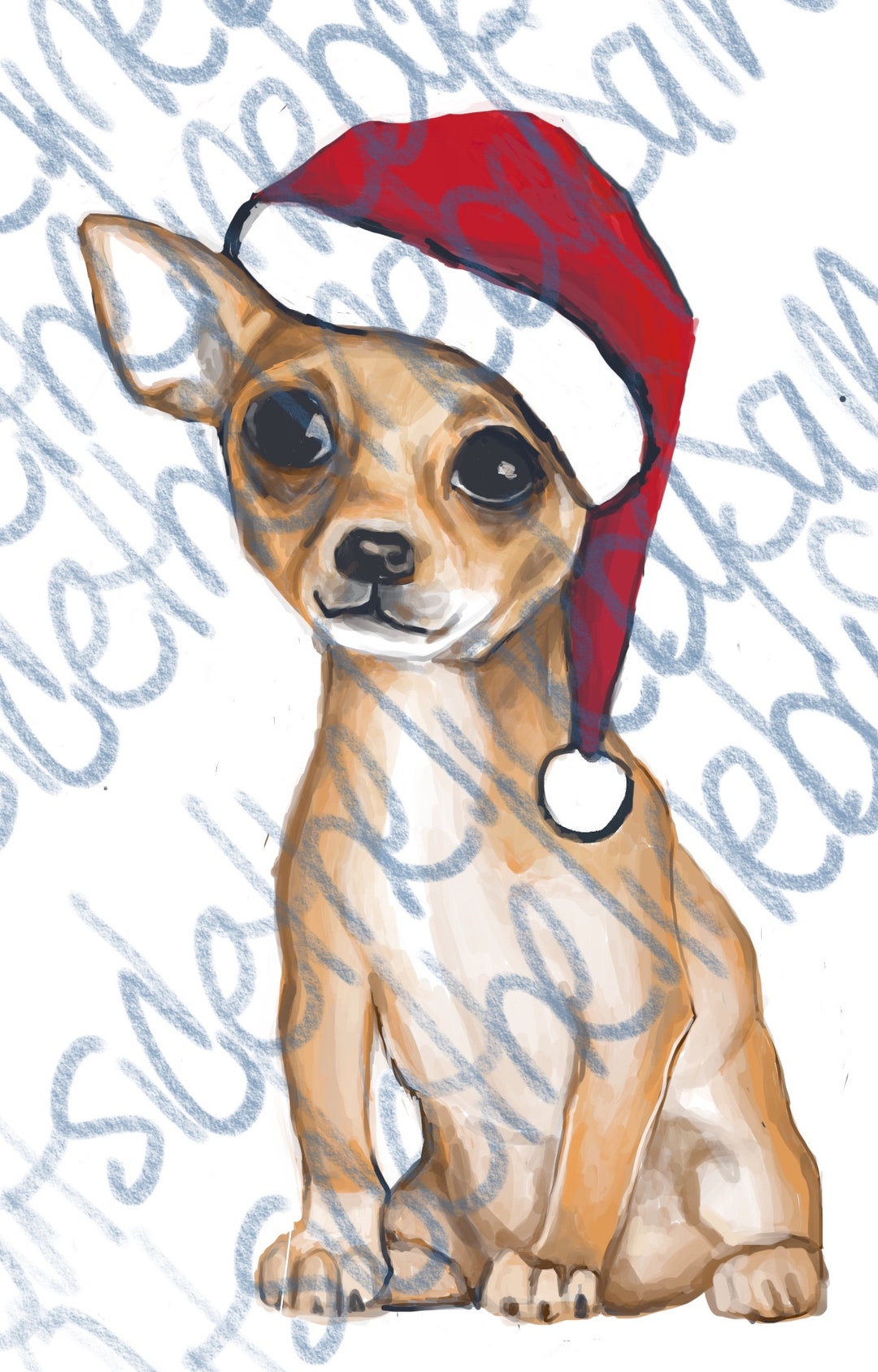 Dog With Santa Hat Chihuahua Dog Image Download Instant - Etsy