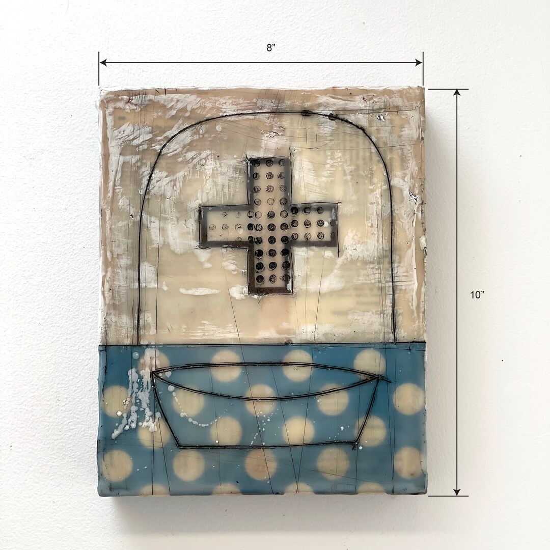 8x10 Encaustic Painting, Encaustic Collage, Encaustic Painting Original ...