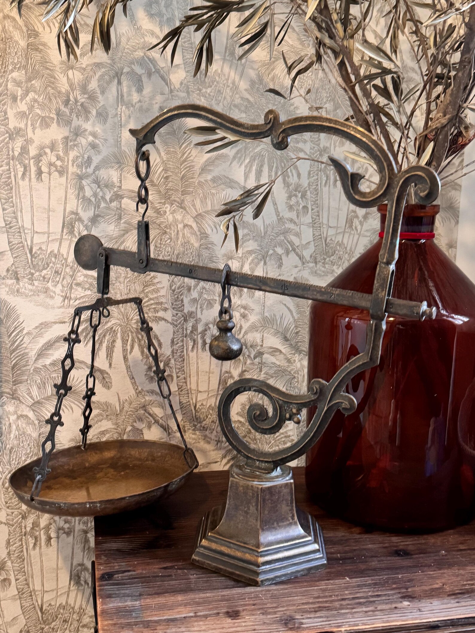 Vintage Balance Scale, Cast Iron Brass Tone - Etsy