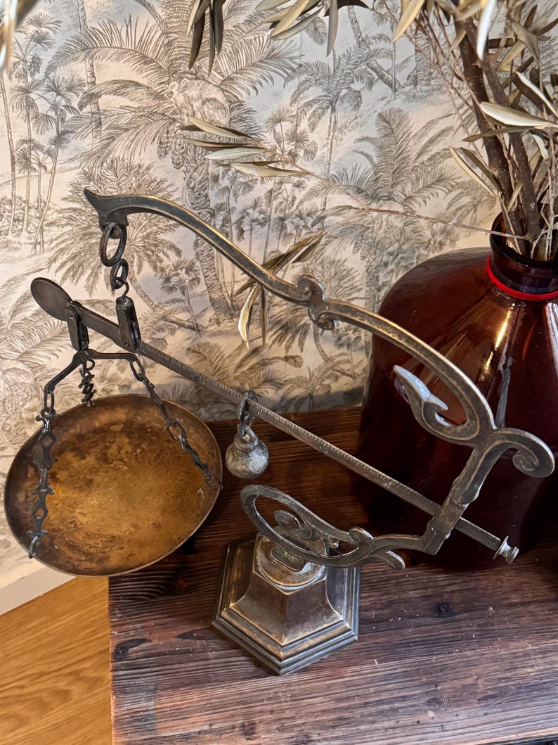 Vintage Balance Scale, Cast Iron Brass Tone - Etsy