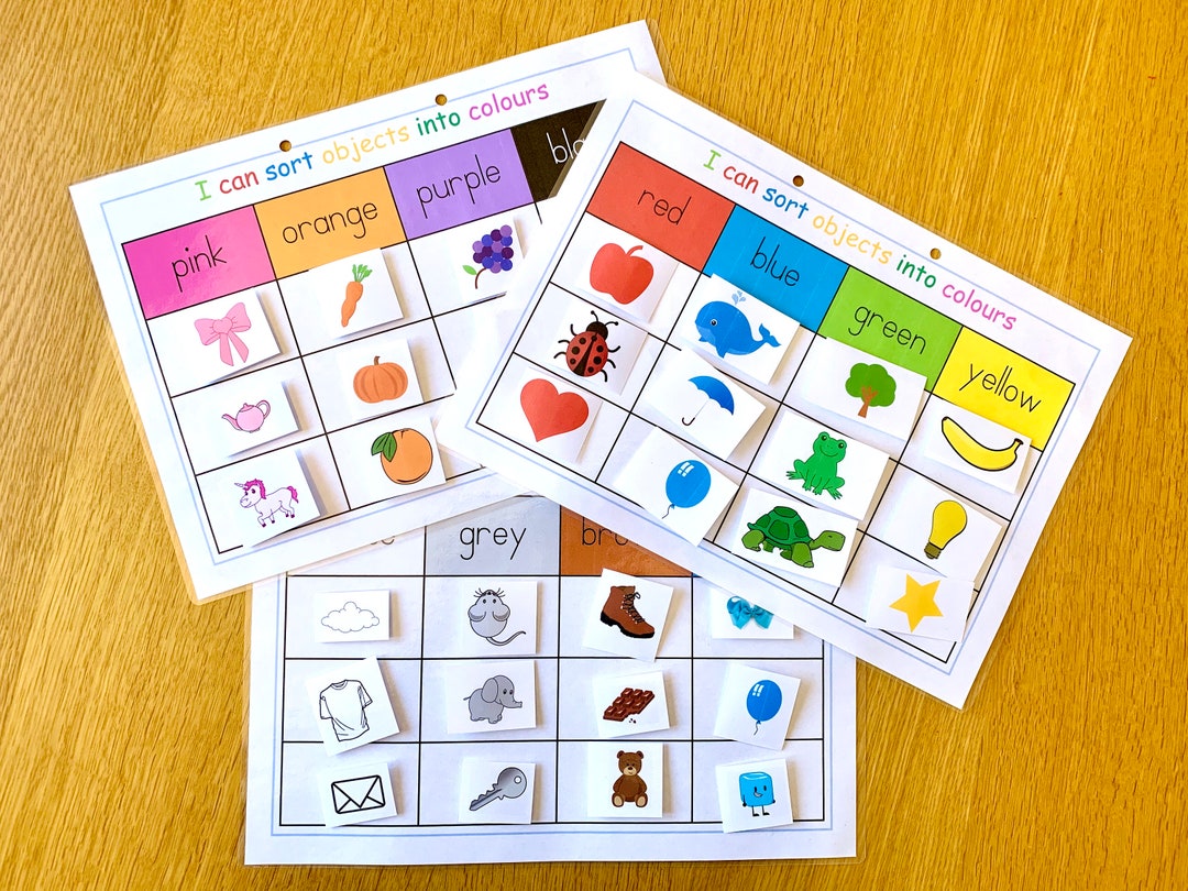 Colour Sorting for Toddler/pre-schooler Busy Book printable - Etsy Canada