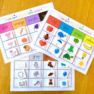 Colour Sorting for Toddler/pre-schooler Busy Book printable - Etsy Canada