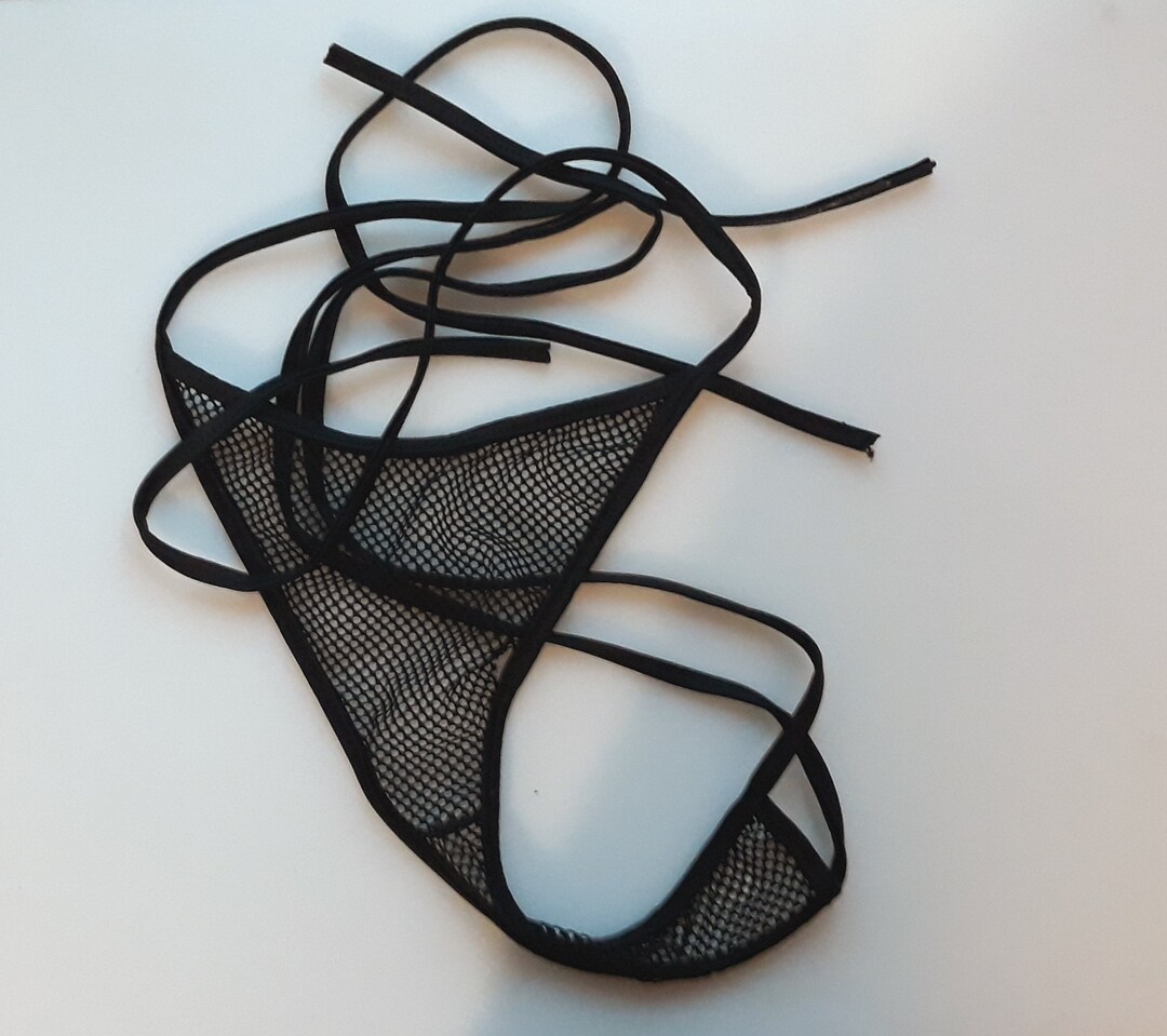 Fishnet Tie Thong Panty - Mature - Etsy