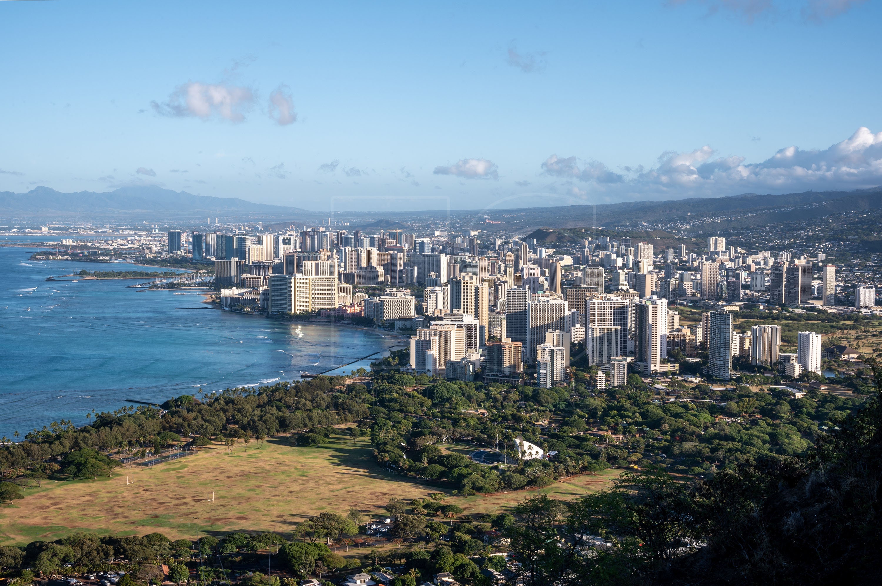 Overlooking the City of Honolulu Hawaii Landscape Photo From Diamond ...