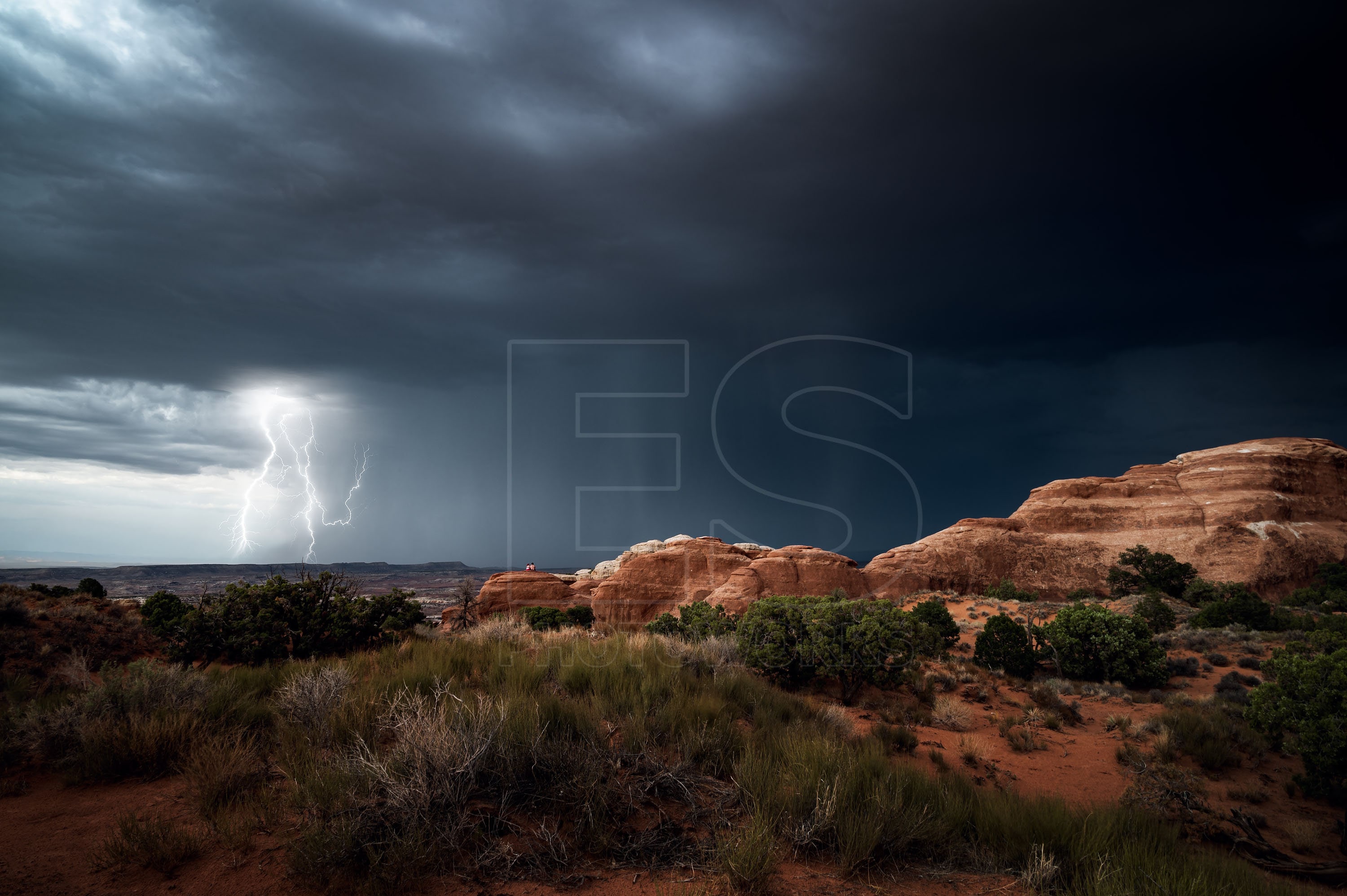 Cloudy and Lightning Storm in Arches National Park Printable - Etsy