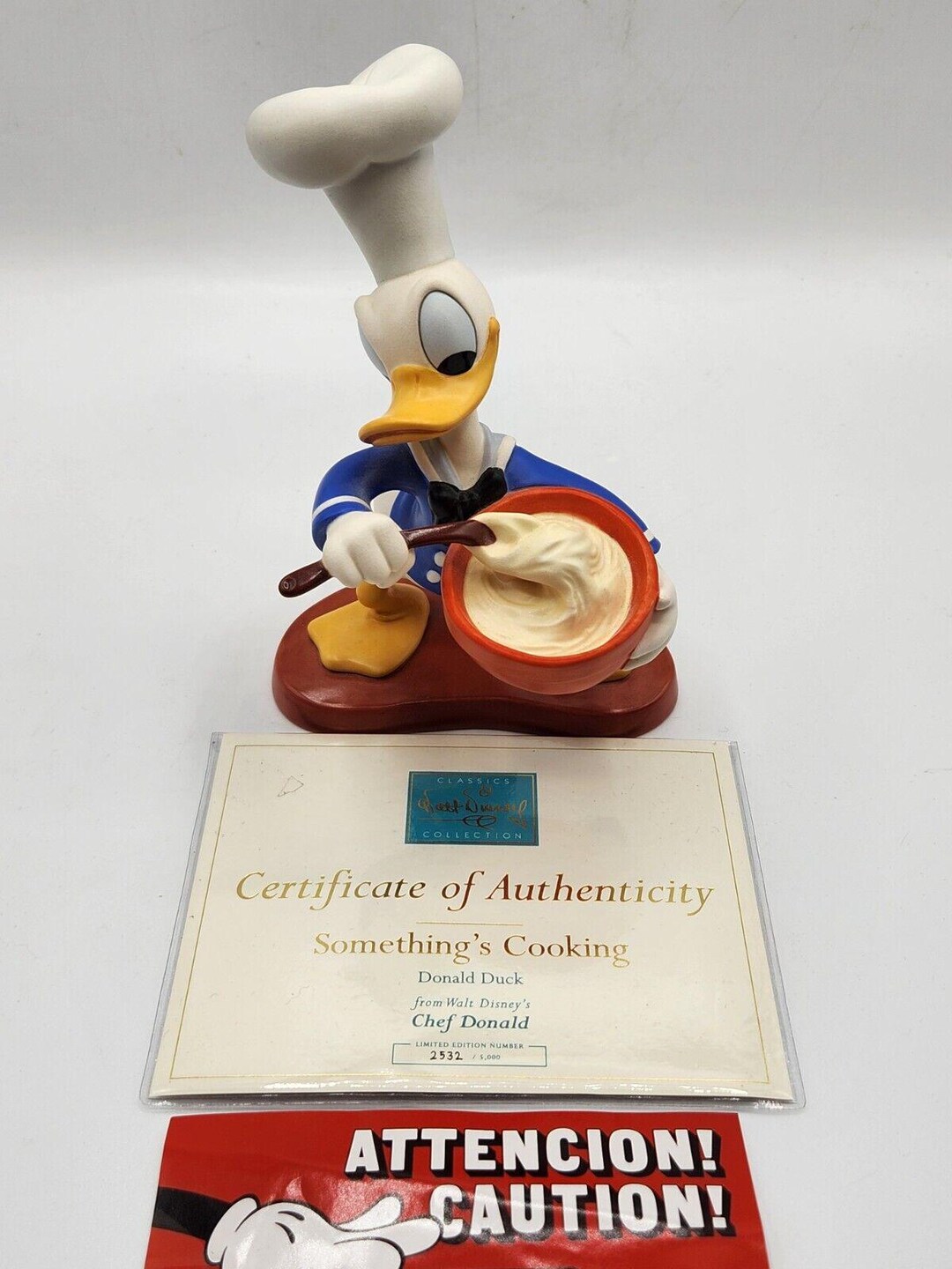 WDCC Donald Duck Chef Donald something's Cooking Limited W Box and COA ...