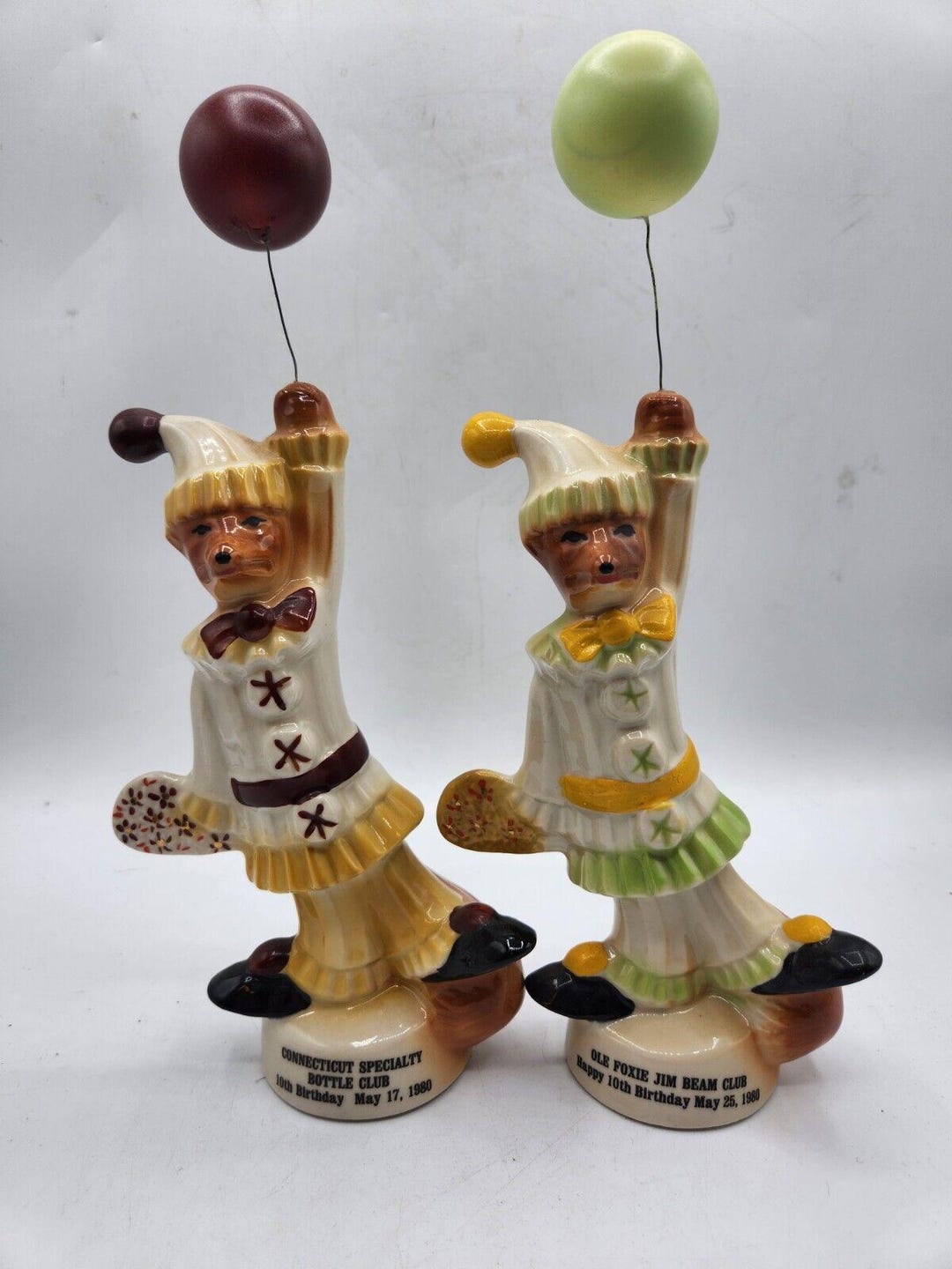 Jim Beam Fox Clowns Vintage 1970s Connecticut and Ole Foxie Beam Club ...
