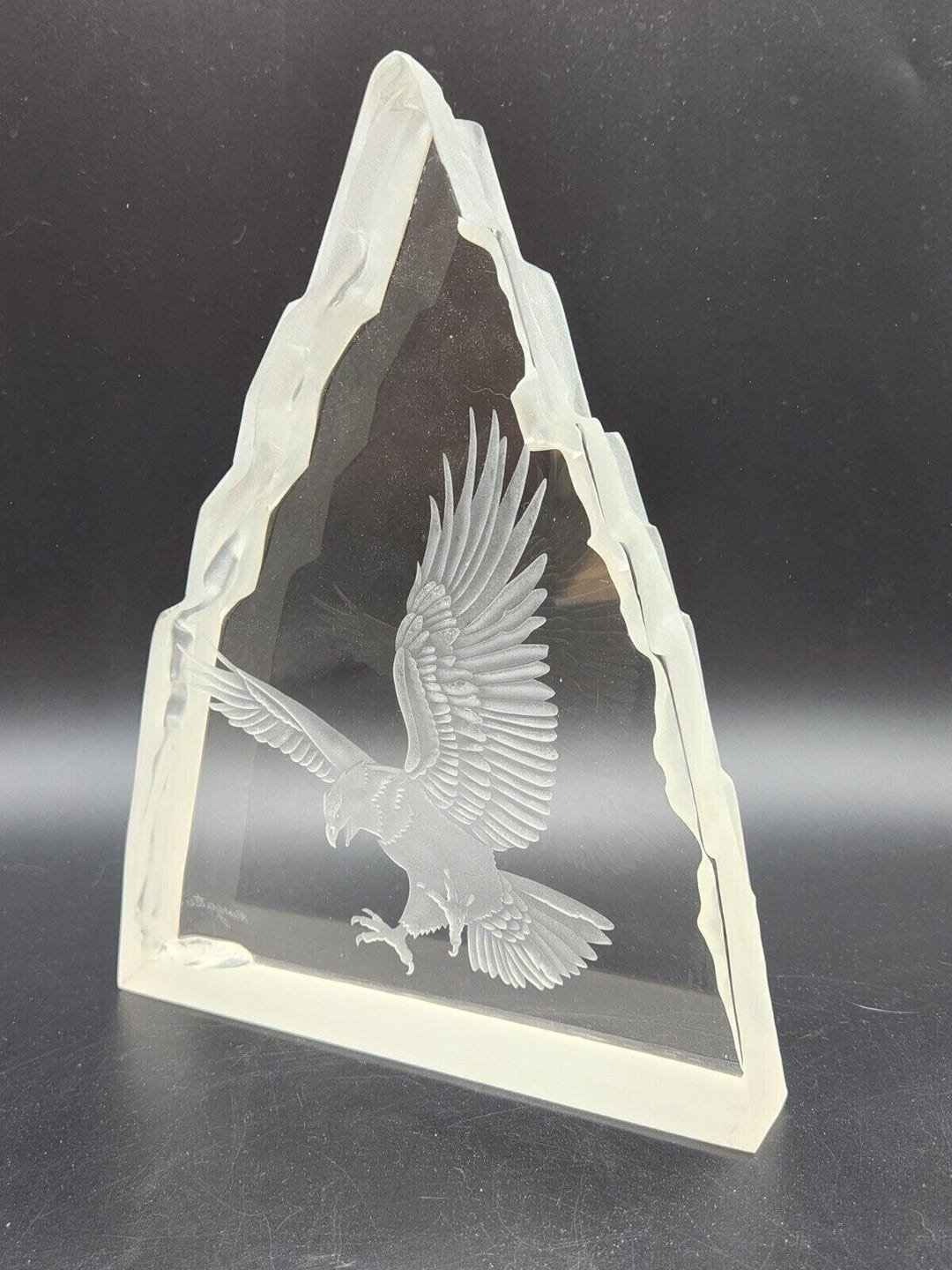 RM Yates Etched Glass Block Eagle Art - 9" - Large - Etsy