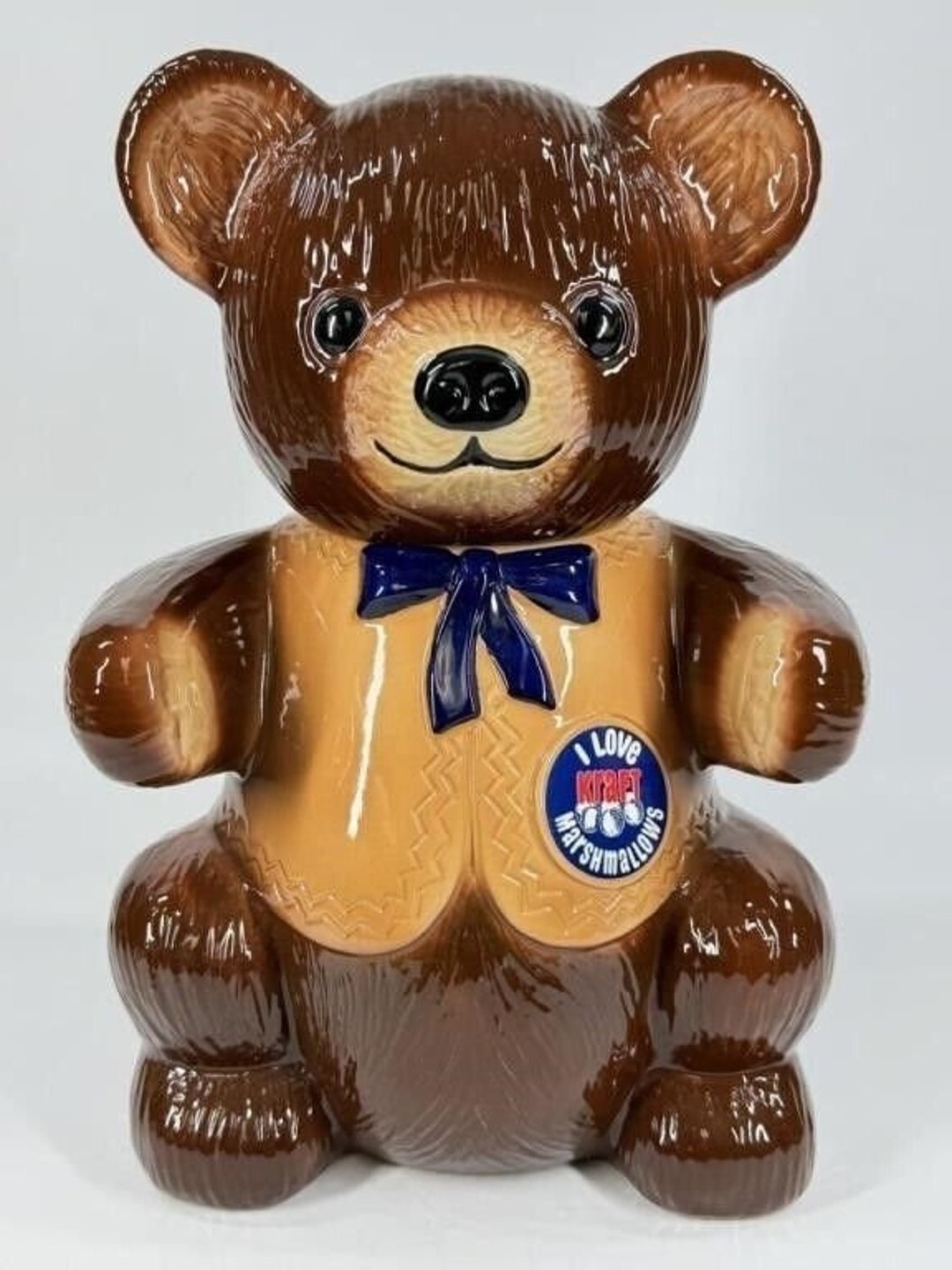KRAFT Teddy T BEAR Ceramic Cookie Jar Regal 1982 Large 15 - Etsy