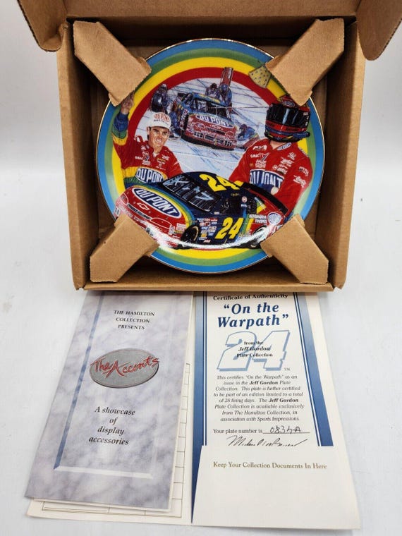 1996 Hamilton Collection Plate Jeff Gordon "On The Wa… - Gem