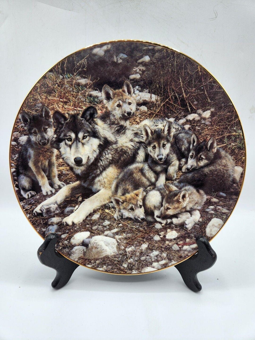 Bradford Exchange Wolf Plate Den Mother A Family Affair - Etsy