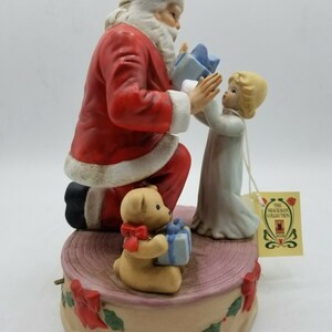 Schmid Shackman Ceramic Music Box Figurine Child Giving a Gift Santa - Etsy