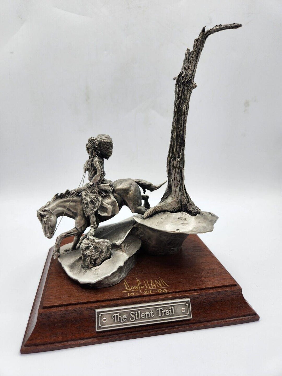 Don Polland Studios the Silent Trail Fine Pewter Statue 1986 Artist ...