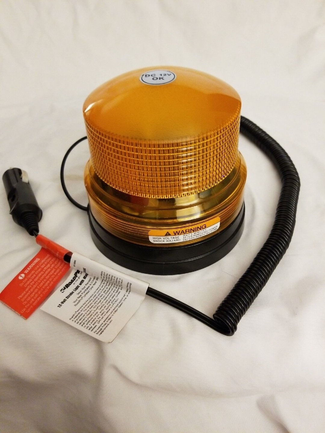 ROADPRO RP10593 12-volt Strobe Light With Magnetic Mount Amber Lens New ...