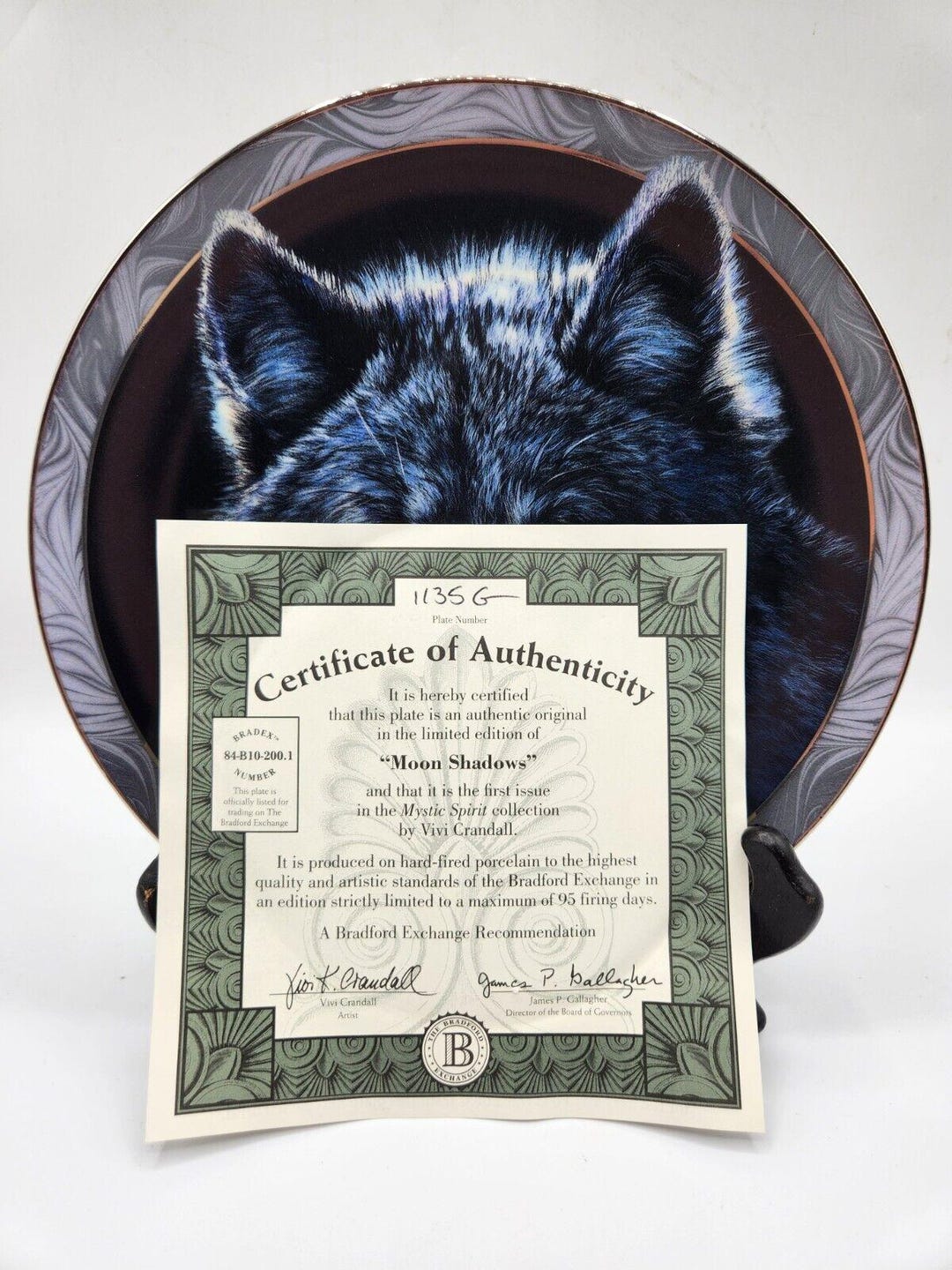 Bradford Exchange Wolf Plate "moon Shadows" - Vivi Crandall - Mystic ...