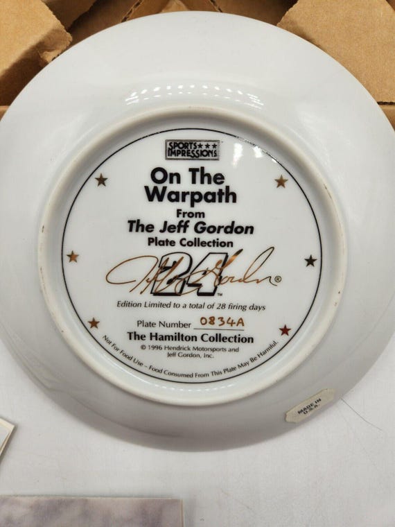 1996 Hamilton Collection Plate Jeff Gordon "On The Wa… - Gem