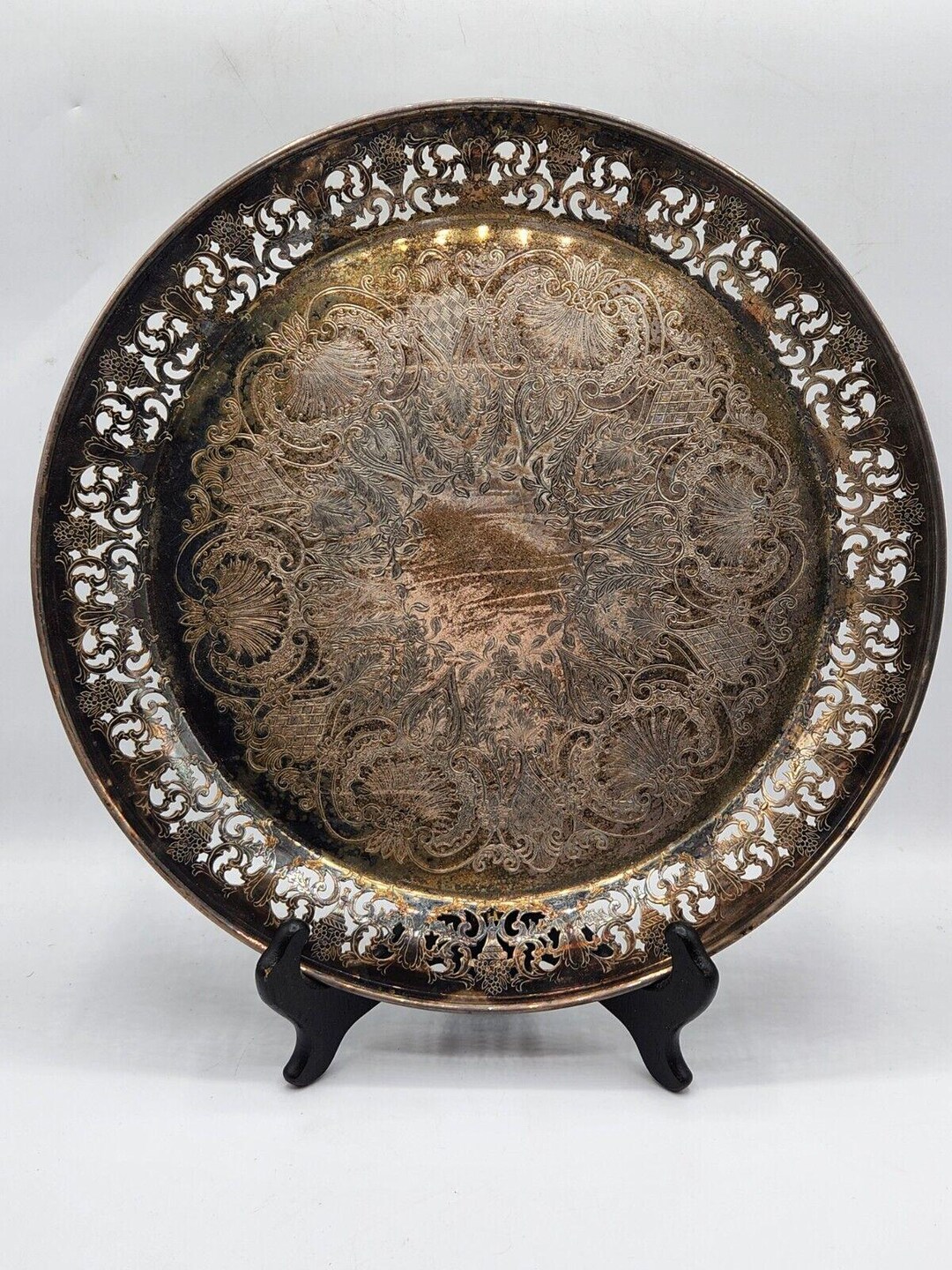 Vintage Antique E.P Copper Primrose Plate - Silver Plate on Copper ...