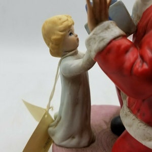 Schmid Shackman Ceramic Music Box Figurine Child Giving a Gift Santa - Etsy