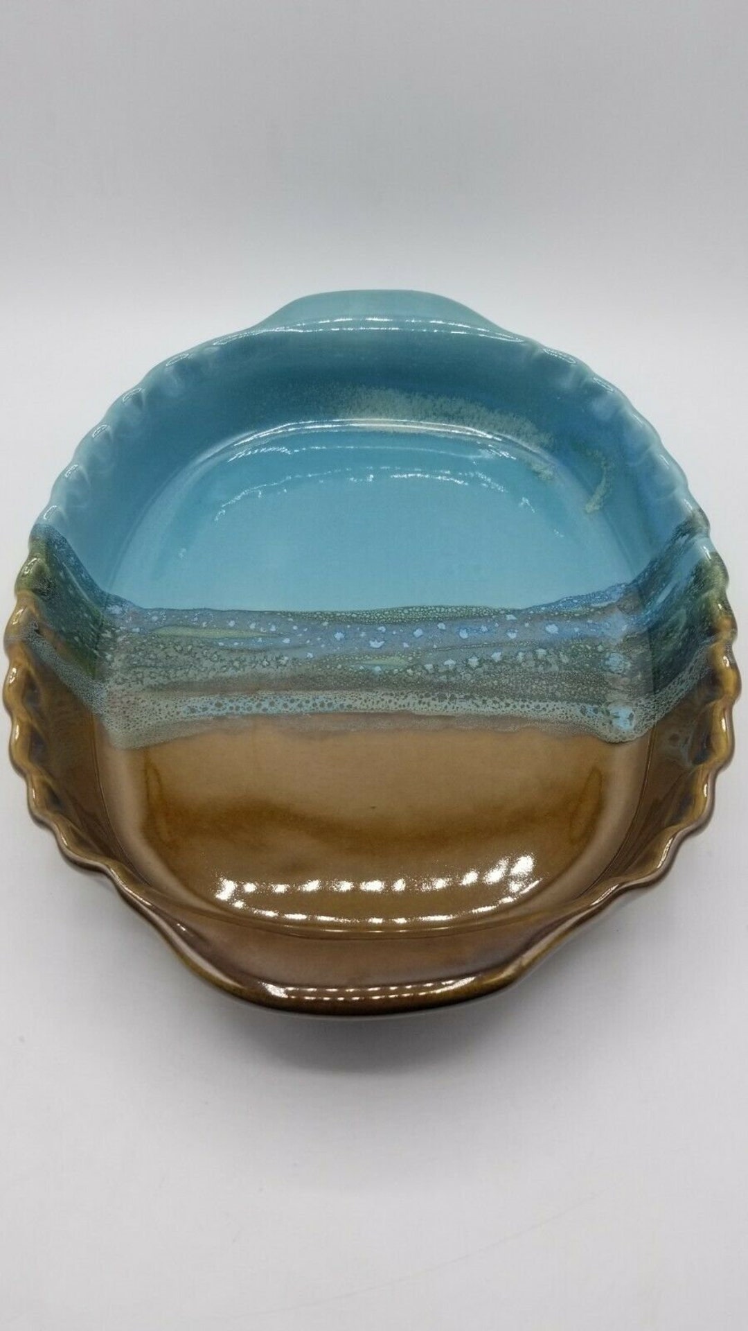 Neher Clay in Motion Handmade Ceramic Large Oval Shaped Baker in Ocean ...
