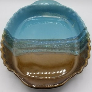 Neher Clay in Motion Handmade Ceramic Large Oval Shaped Baker in Ocean ...