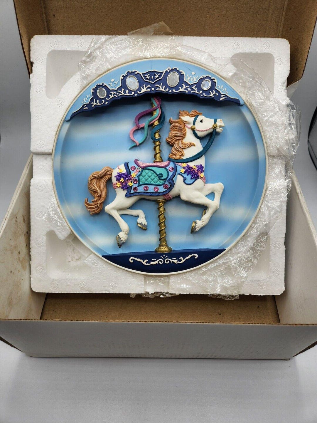 Rhodes Studio Bradford Ex. Carousel Horse Plate Joyful Jumper 2nd Issue, W COA - Etsy