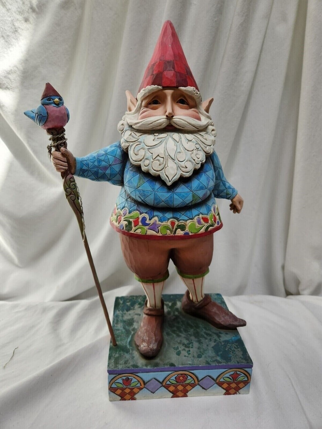 Jim Shore Garden Gnome With Bluebird Staff 19 Figurine 4007763 - Etsy