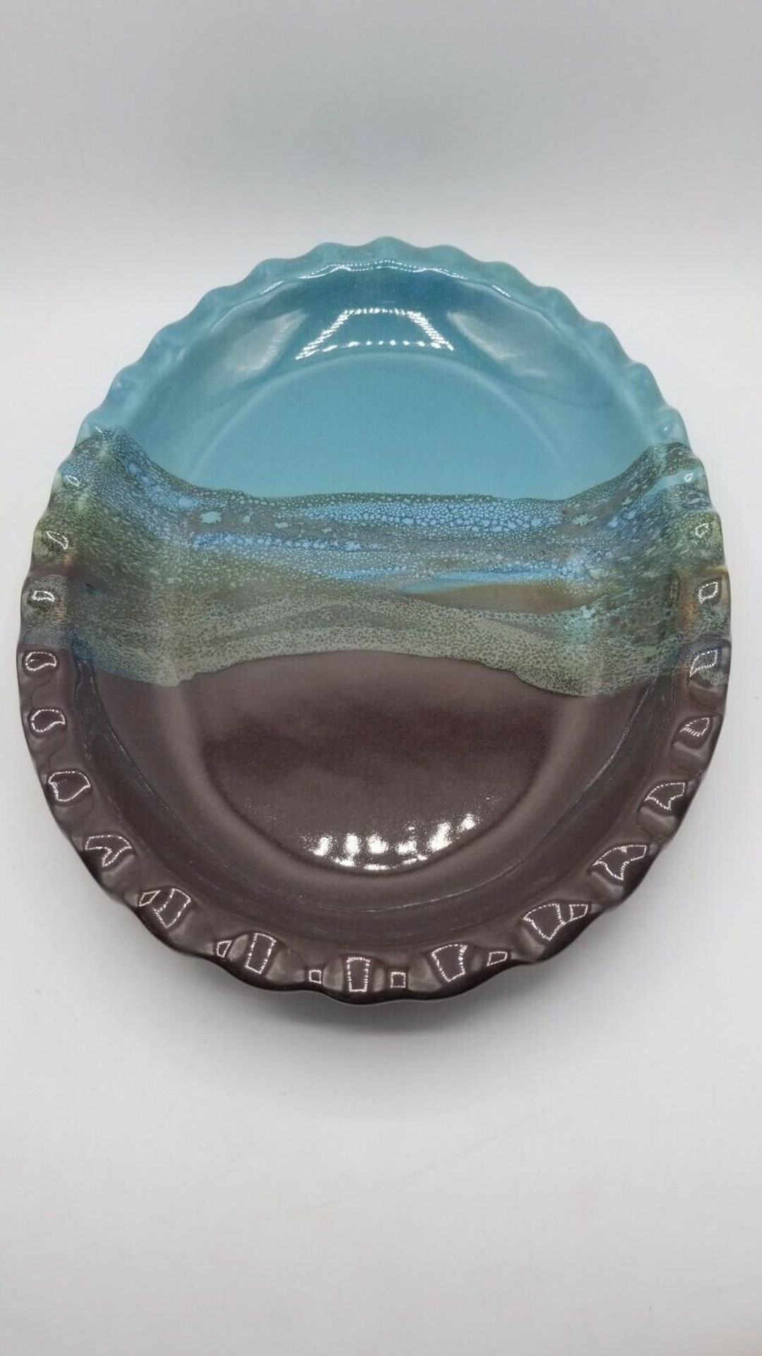 Neher Clay in Motion Handmade Ceramic Oval Platter in Ocean Tide - Etsy