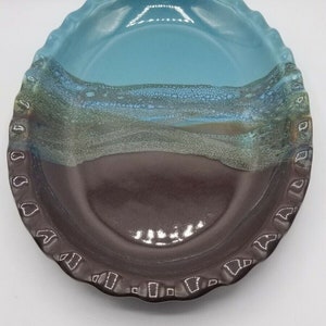 Neher Clay in Motion Handmade Ceramic Oval Platter in Ocean Tide - Etsy