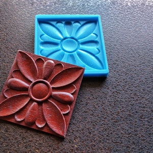 Mold for Square Tile With Texture 3,93 X 3,93 in 10x10cm Tiles Mold ...