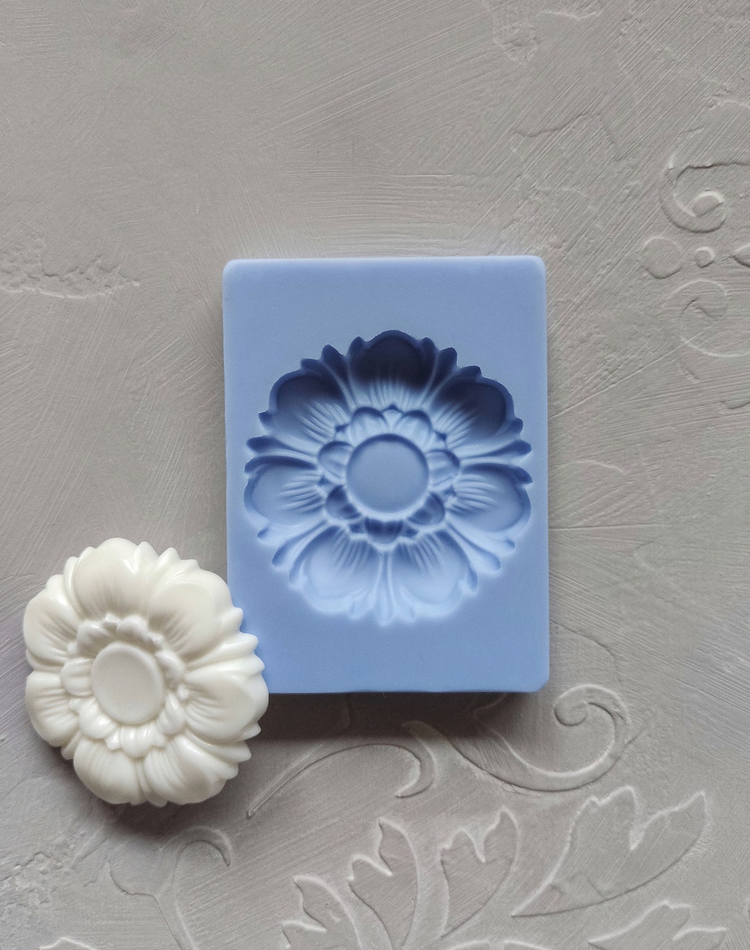 Silicone Mold for Round Flower (5.5cm) , Mold for Clay, Mold for Resin ...