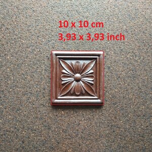 Square Decorative Overlays 10x10cm , Resin Mouldings With Wood Texture ...