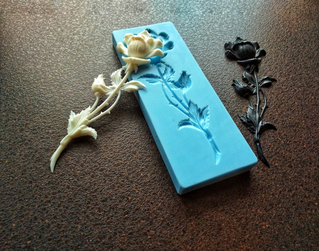 Chic Rose Silicone Mold , Wall Decor Central Applique Silicon Form ...