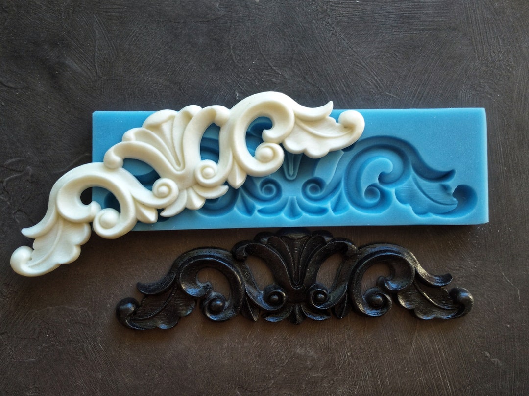 Silicone Mold for Furniture Ornate Pediments 22 Cm, Furniture Appliques ...