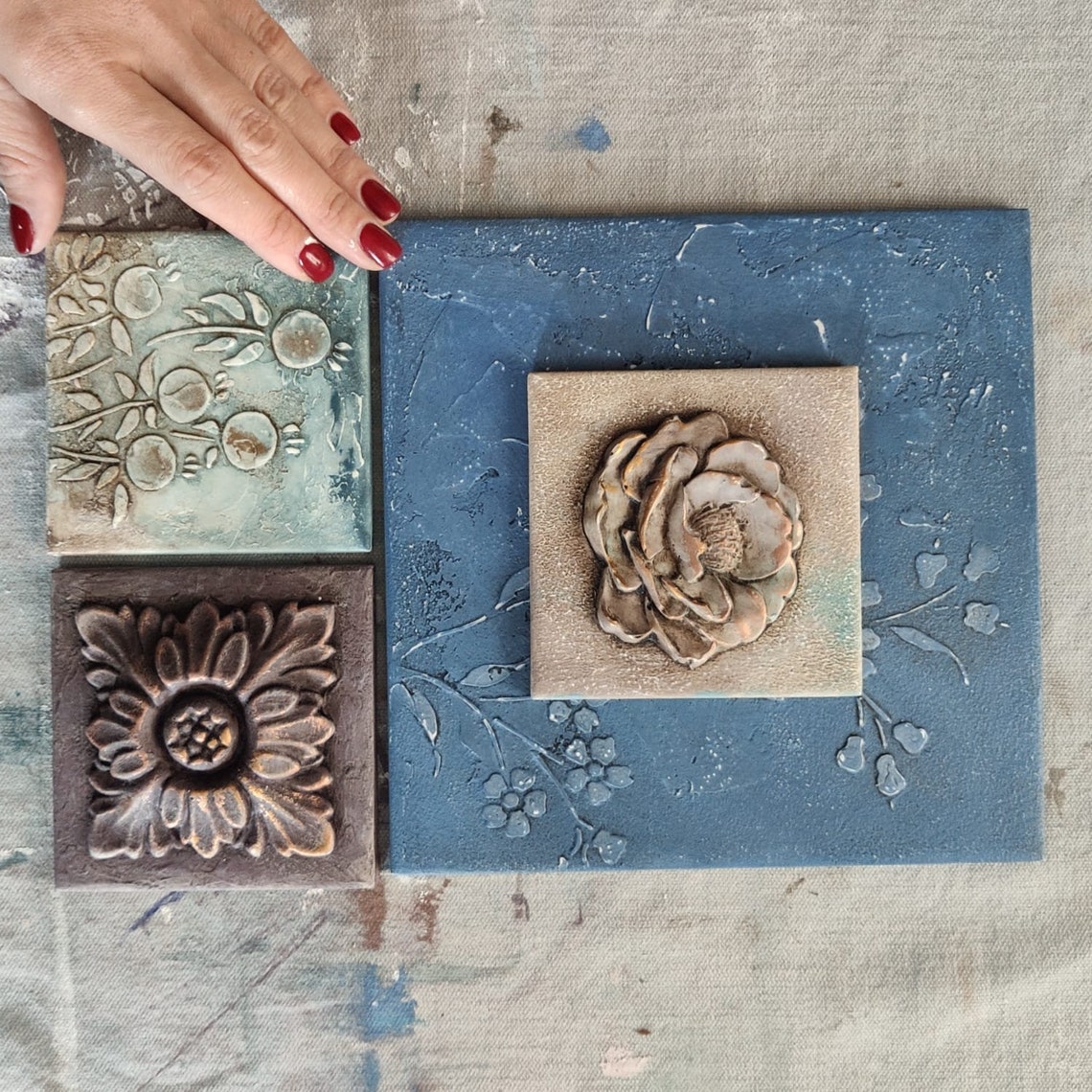 Silicone Tiles Mold Flower Silicone Forms Silicone Moulds | Etsy