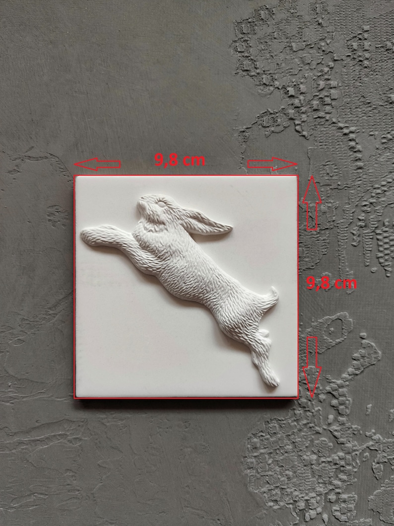 Rabbit Bunny Tile Mold Silicone Mould Bunny Applique - Etsy