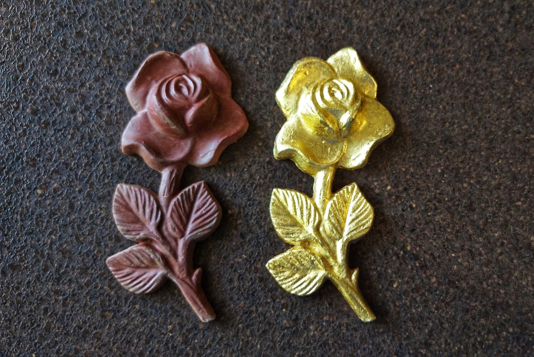 Flower Resin Moulding, Golden Flowers, Furniture Appliques, Vintage ...